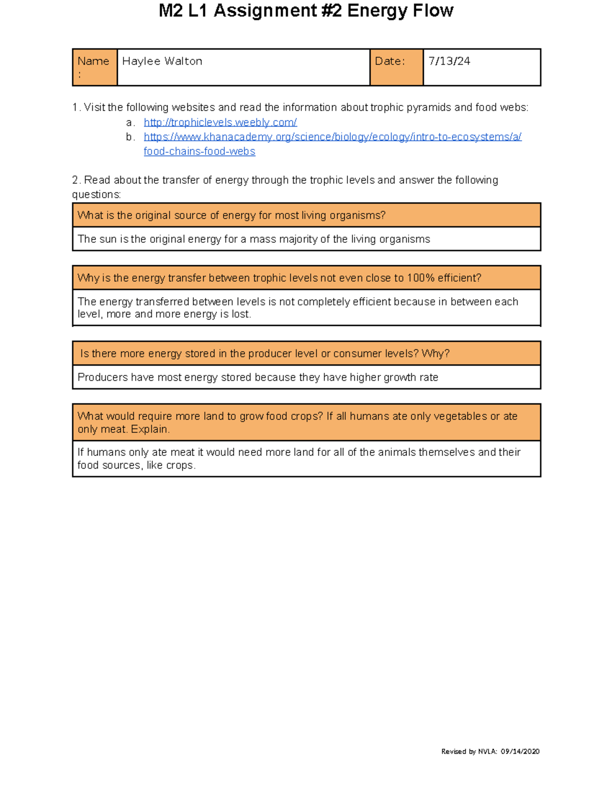 Copy of M2 L1 Assignment #2 Energy Flow - Name : Haylee Walton Date: 7 ...