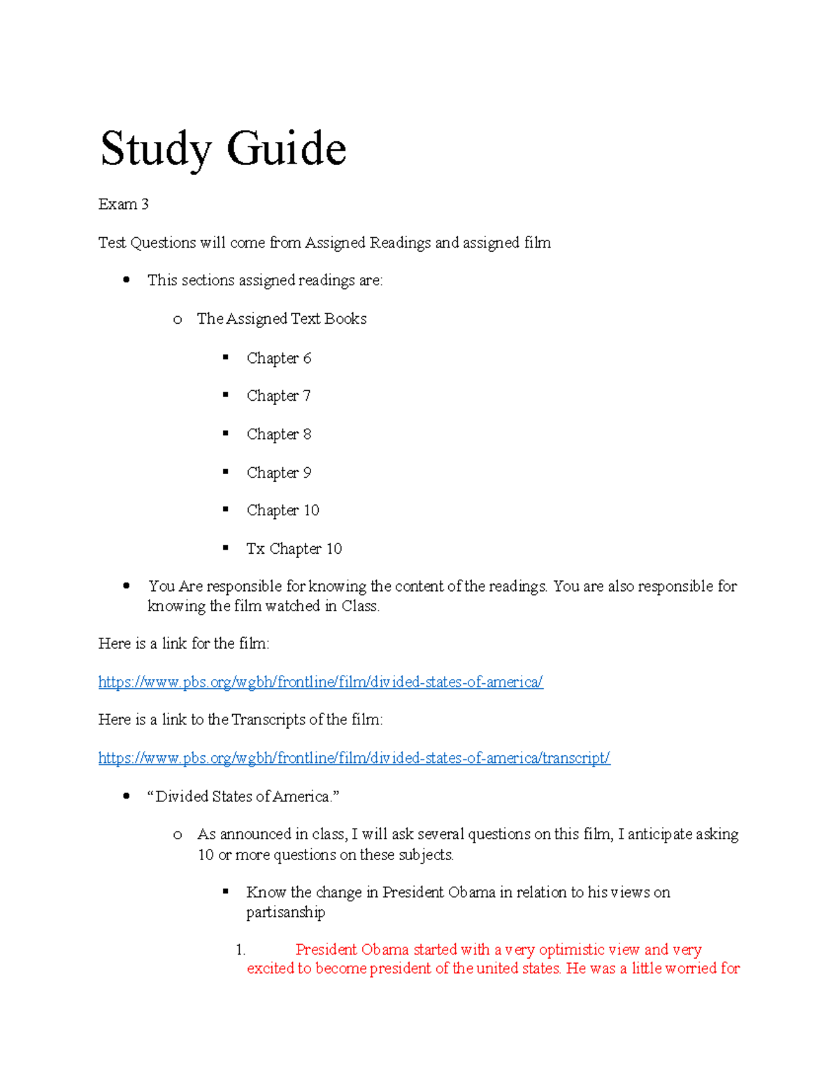 Study Guide Exam 3 - Lecture notes Exam 3 - Study Guide Exam 3 Test ...