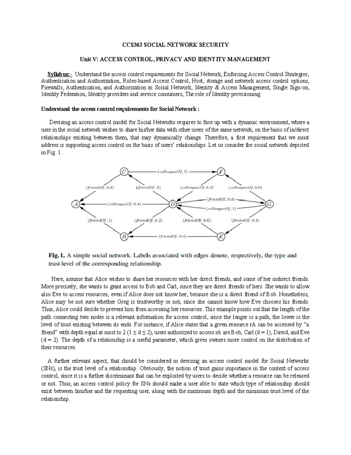 CCS363-UNIT5 - CCS363 SOCIAL NETWORK SECURITY Unit V: ACCESS CONTROL ...