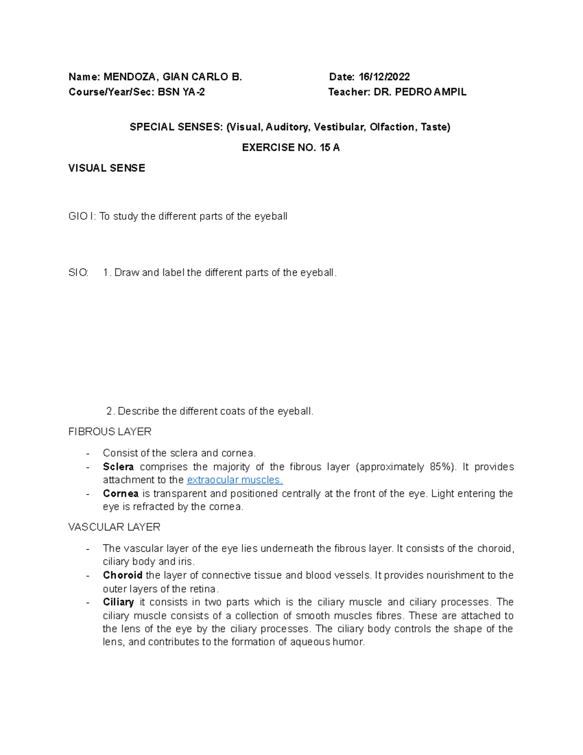 Exercise LAB - sdasdasdas - Name: MENDOZA, GIAN CARLO B. Date: 16/12 ...