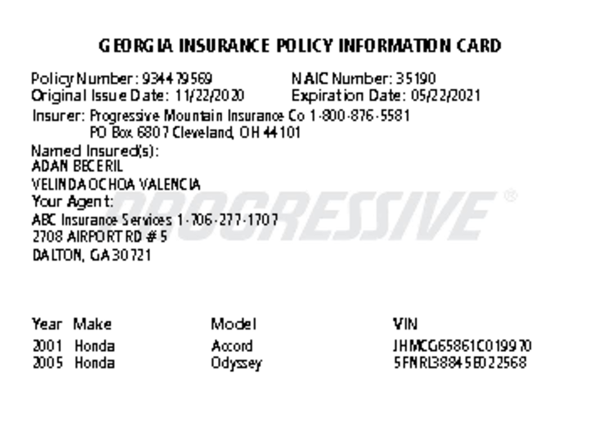 Progressive insurance - Form_SCTNID_CTGRY_IDCARD - Studocu