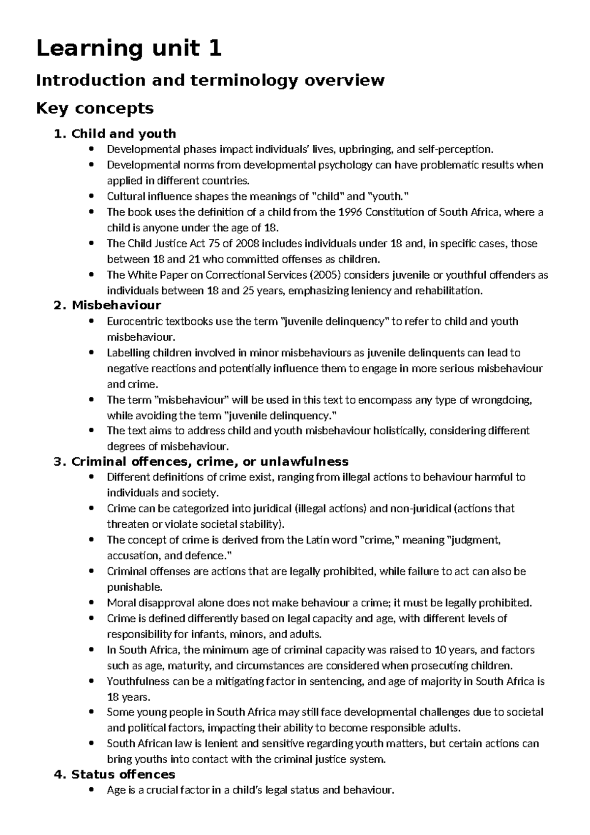 Learning unit 1 CMY2603 - Learning unit 1 Introduction and terminology ...