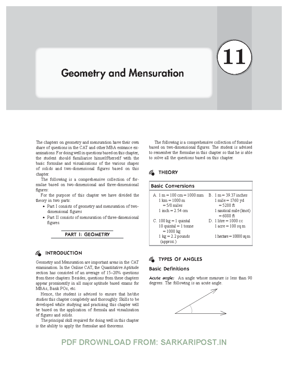 Geometry and Mensuration (Formula & Concepts) - Geometry and ...