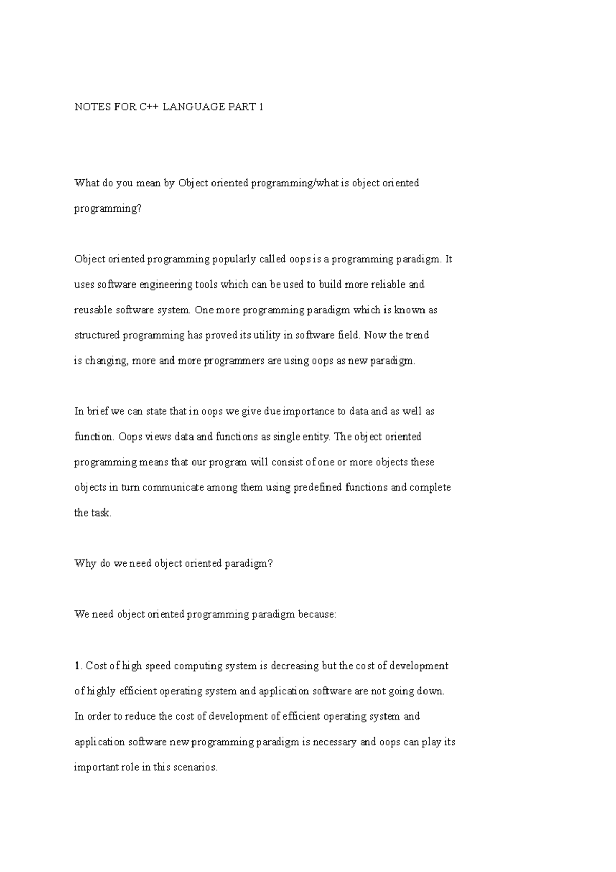 Notes For C Language Part 1 Notes For Language Part 1 What Do You