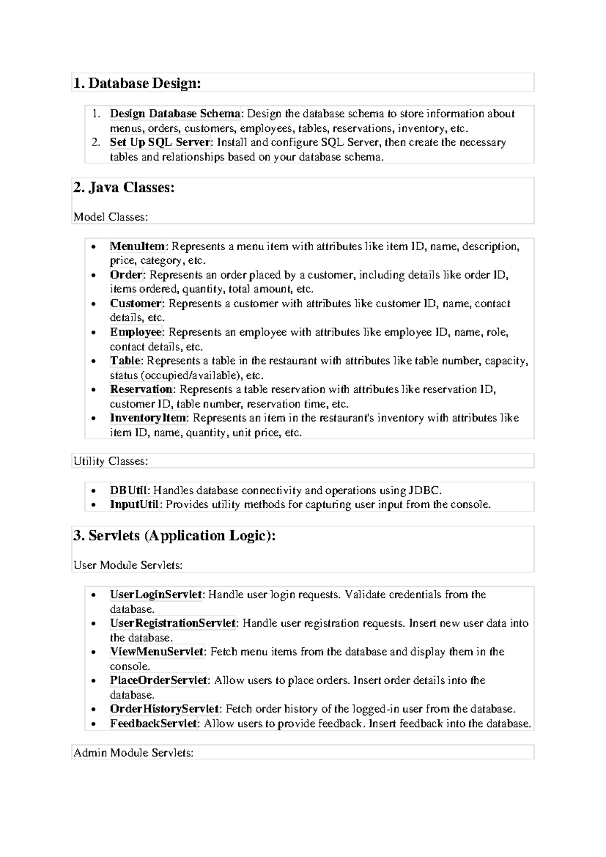 Restaurant - vghjklk; - 1. Database Design: 1. Design Database Schema ...