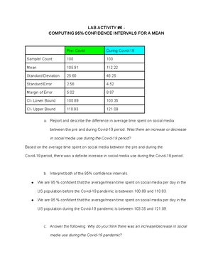 SAS Lab 4 - Example Lab. Practice Central Tendency. - SAS Lab 4 HW My ...