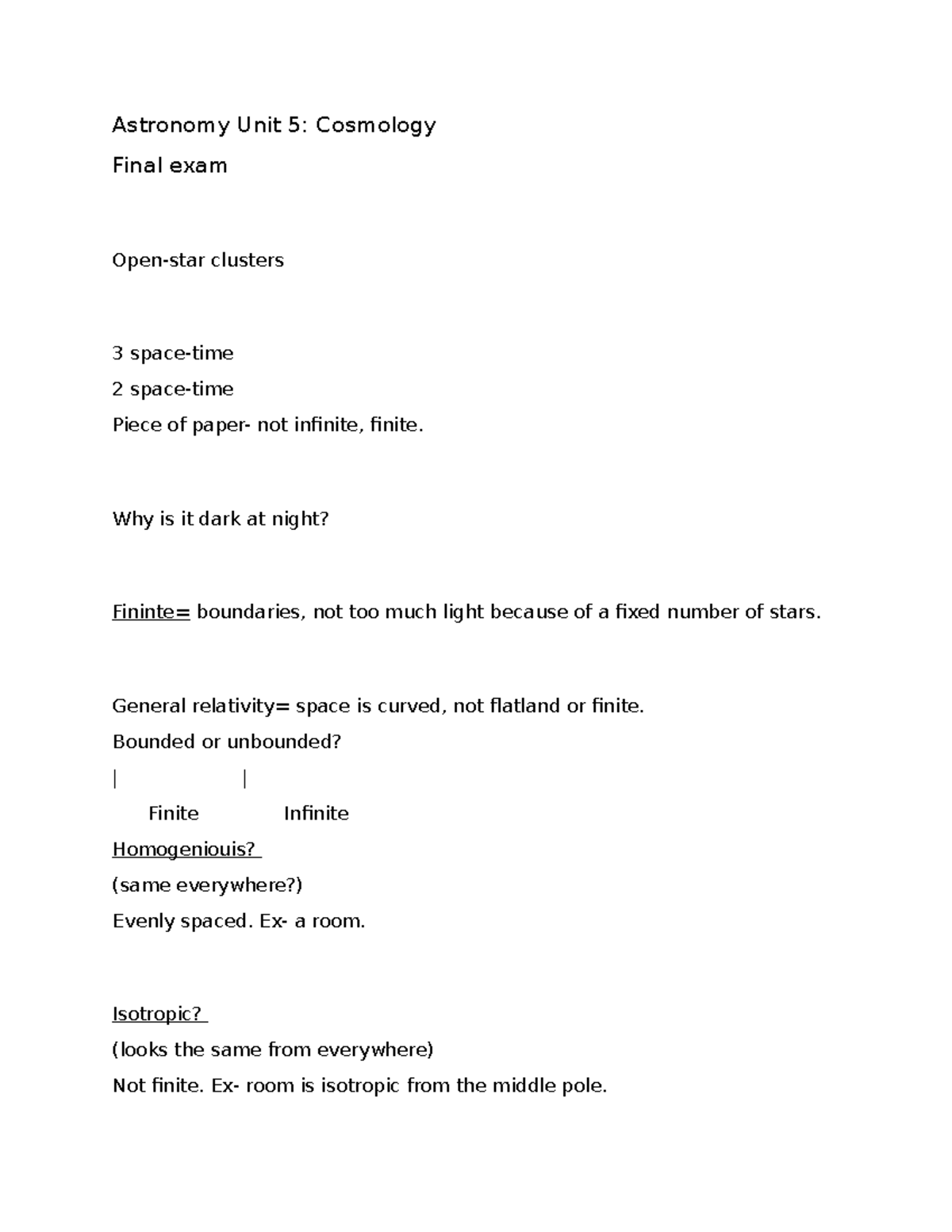 Unit 5 (final), Chapter 5: Cosmology - Astronomy Unit 5: Cosmology ...