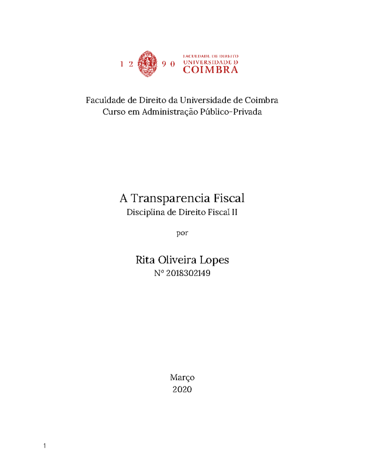 Trabalho fiscal II - Faculdade de Direito da Universidade de Coimbra ...