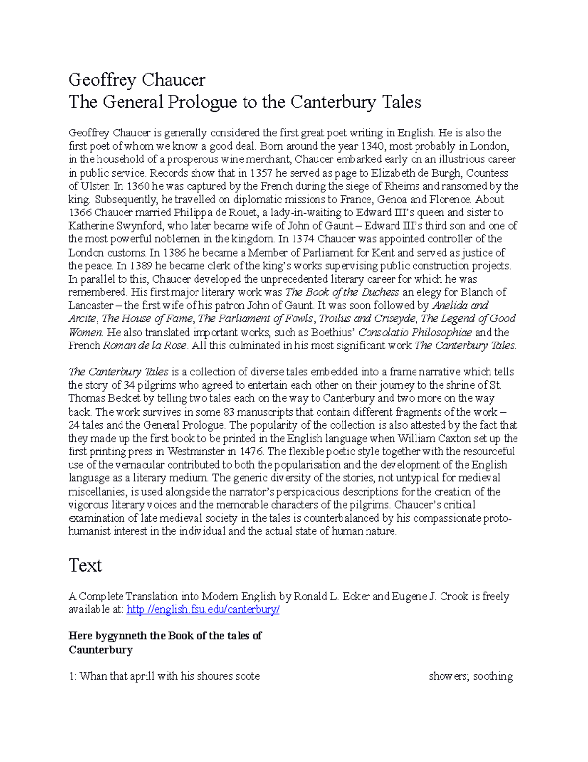 6. Geoffrey Chaucer - The pardoner's tale - Geoffrey Chaucer The ...