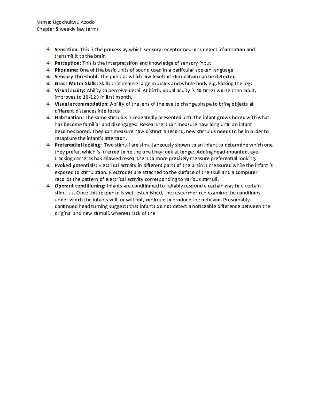 Chapter 5 weekly key terms - PSY 203 - Studocu