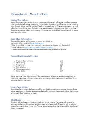 Syllabus Contemporary Moral Problems - Contemporary Moral Problems (4/5 ...