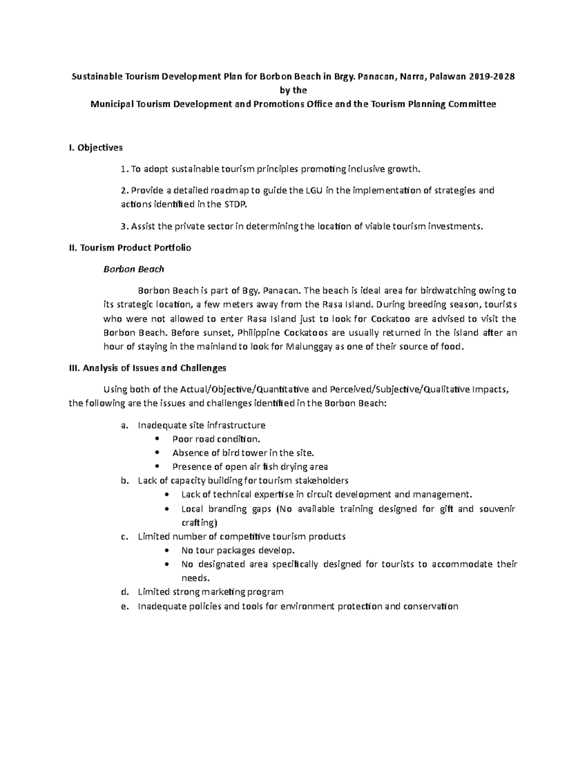 Tourism-Development-Plan-Content-Draft-Borbon-Beach - Sustainable ...