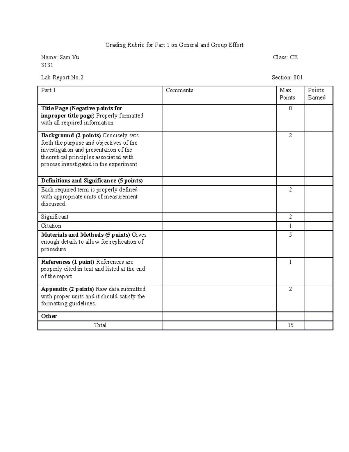 Report 3 - Experiment 6: Jar Testing - Grading Rubric for Part 1 on ...