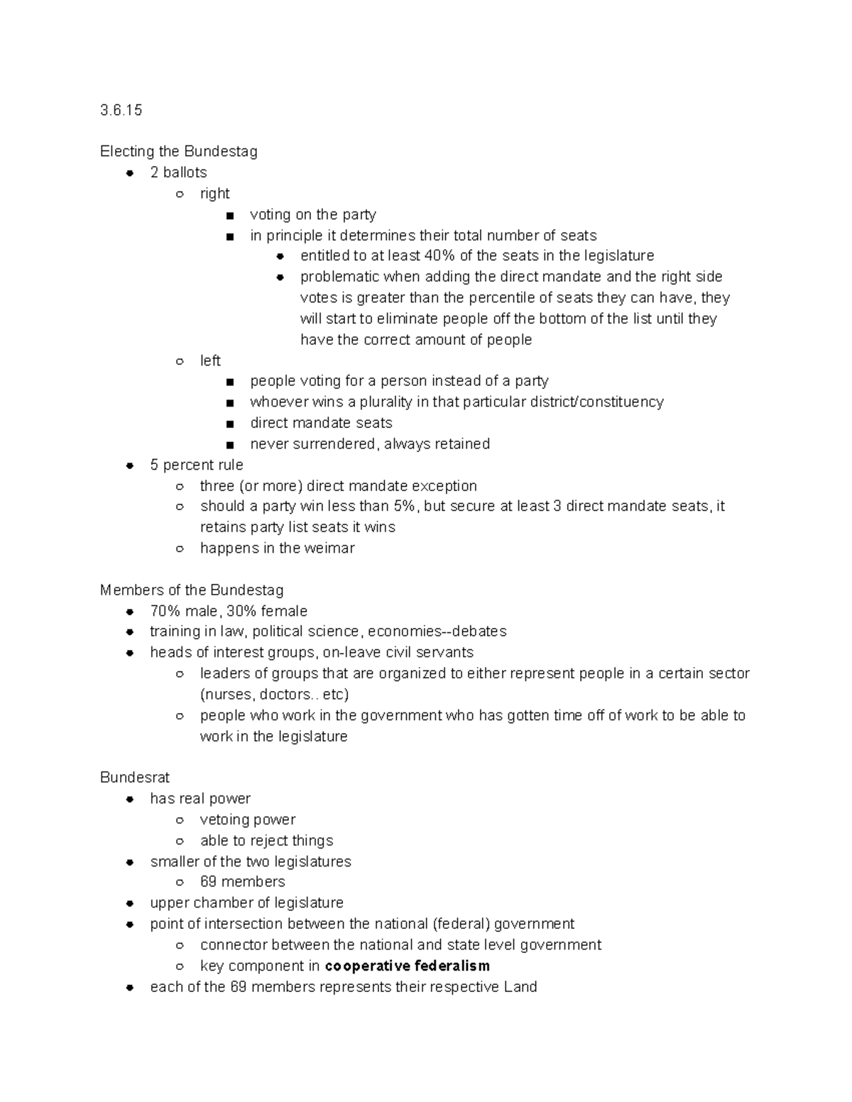 3.6.15 PS131 - lecture notes - 3.6 Electing the Bundestag 2 ballots ...