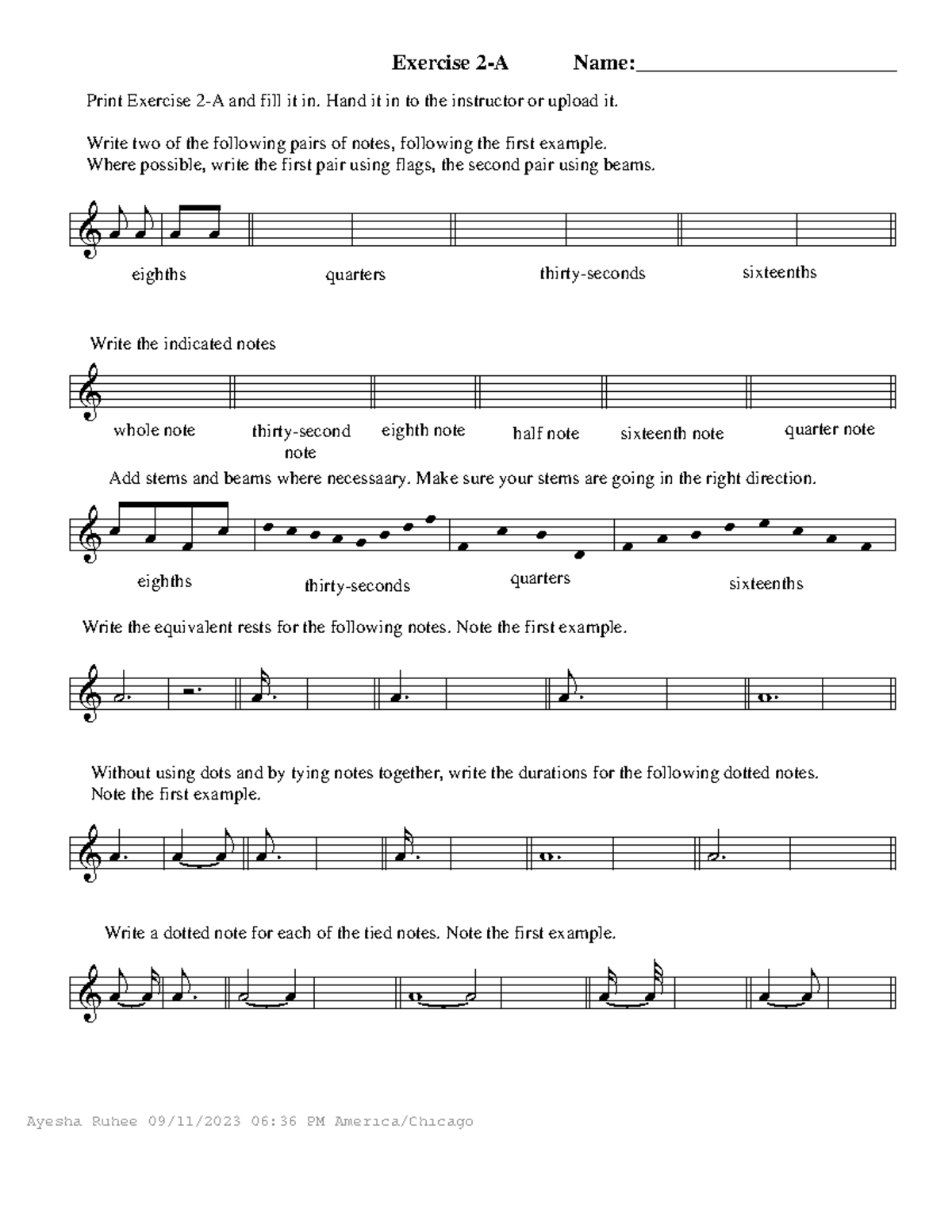 2a - Music Homework - - Studocu