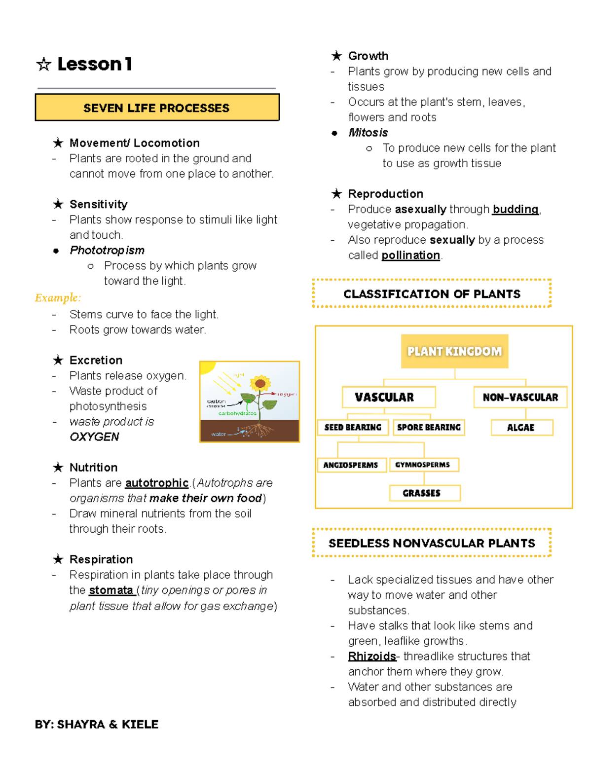GEN-BIO-4 - Ppt - ☆ Lesson 1 SEVEN LIFE PROCESSES ★ Movement ...