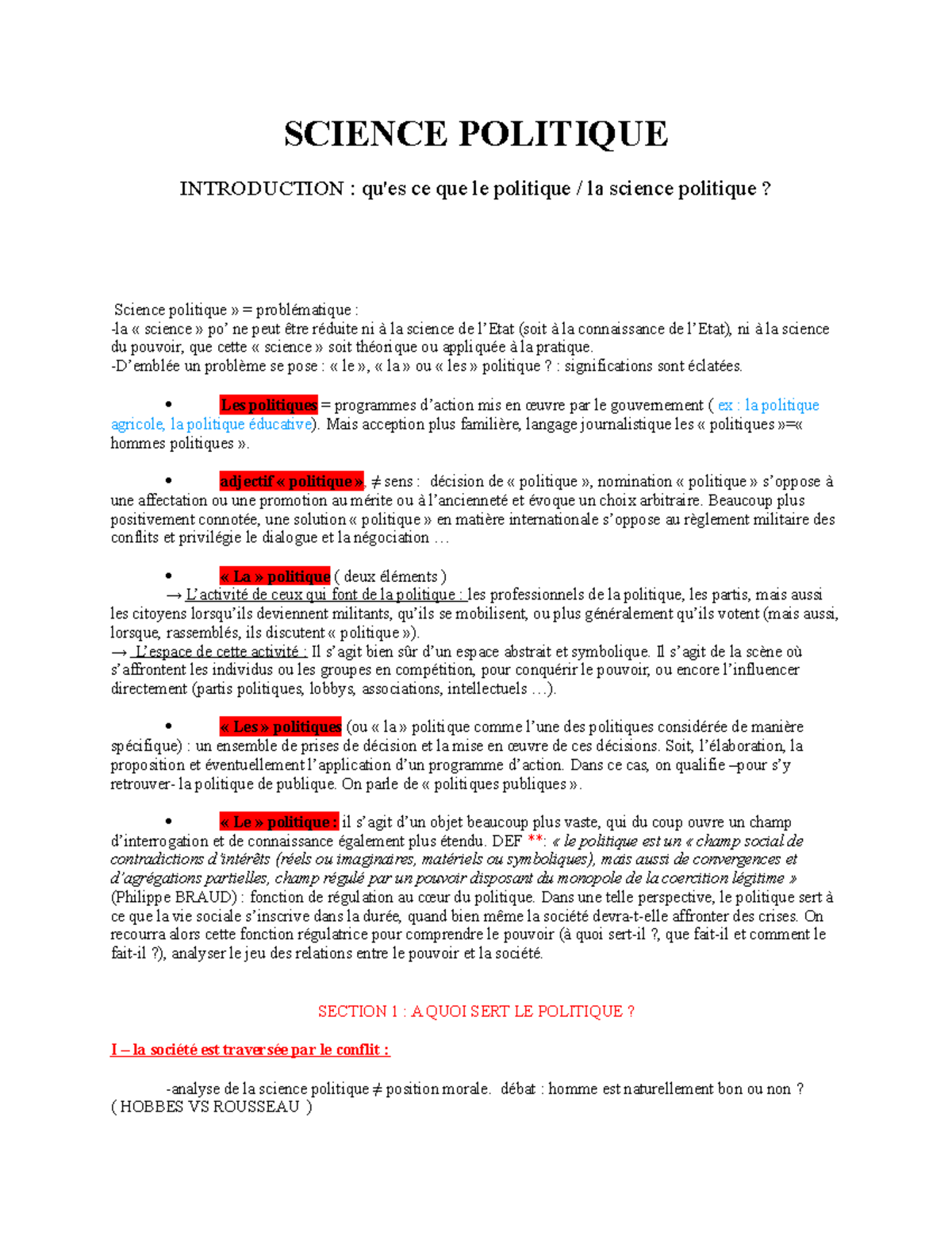 Science po 5 - SCIENCE POLITIQUE INTRODUCTION : qu'es ce que le ...