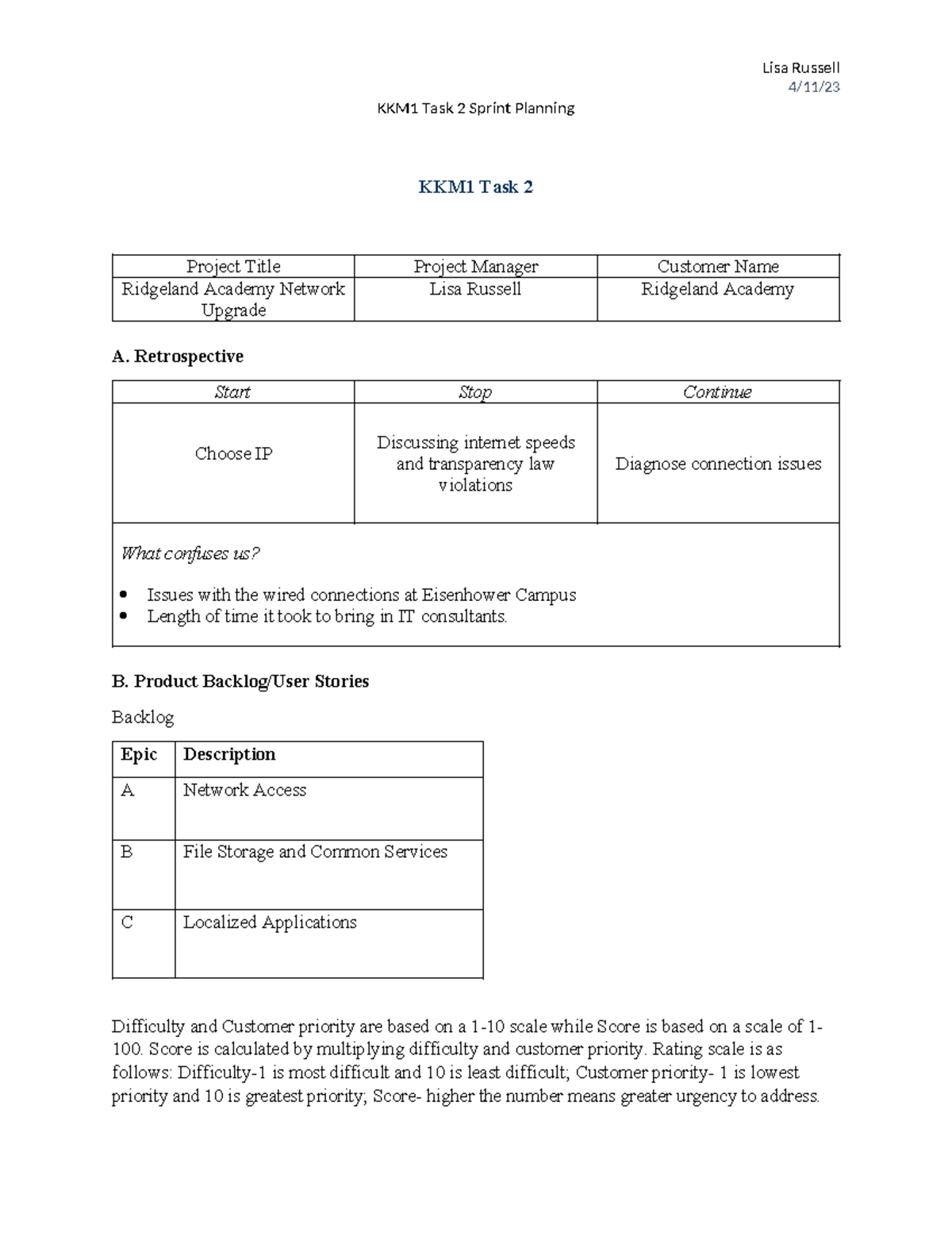 Kkm1 Task 2 Sprint Planning 411 Kkm1 Task 2 Sprint Planning Kkm1 Task 2 Project Title