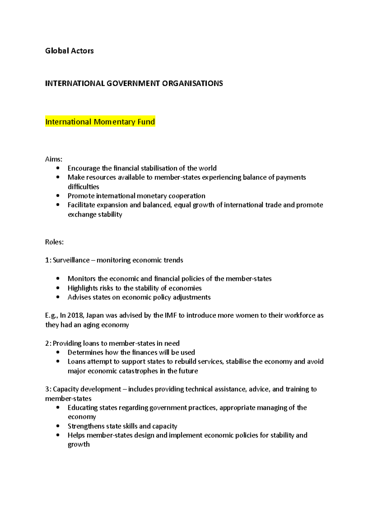 IGOS governmen global politics hi hey hi hey - Global Actors ...