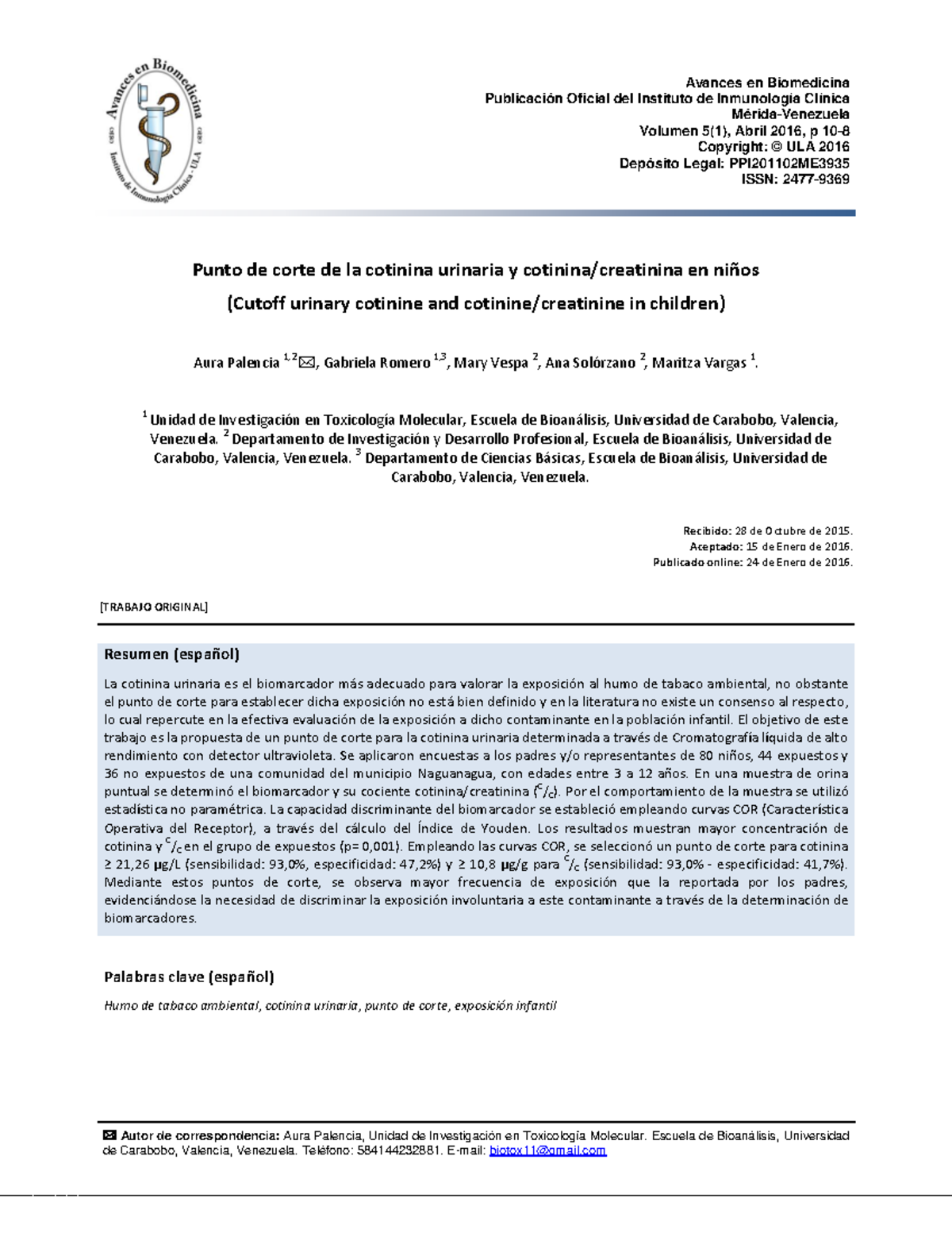 Dialnet-Punto De Corte De La Cotinina Urinaria YCotininacreatinin ...