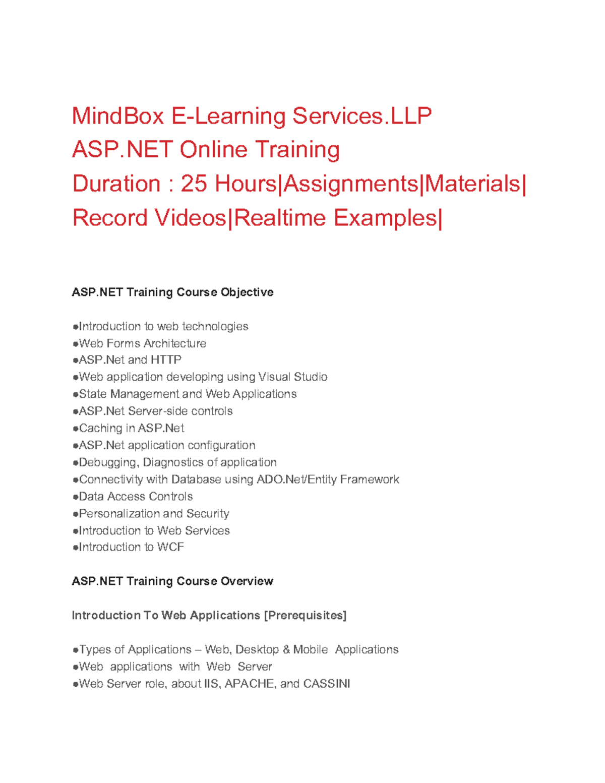 ASP course 3 for student and teacher - Go to Top MindBox E-Learning ...
