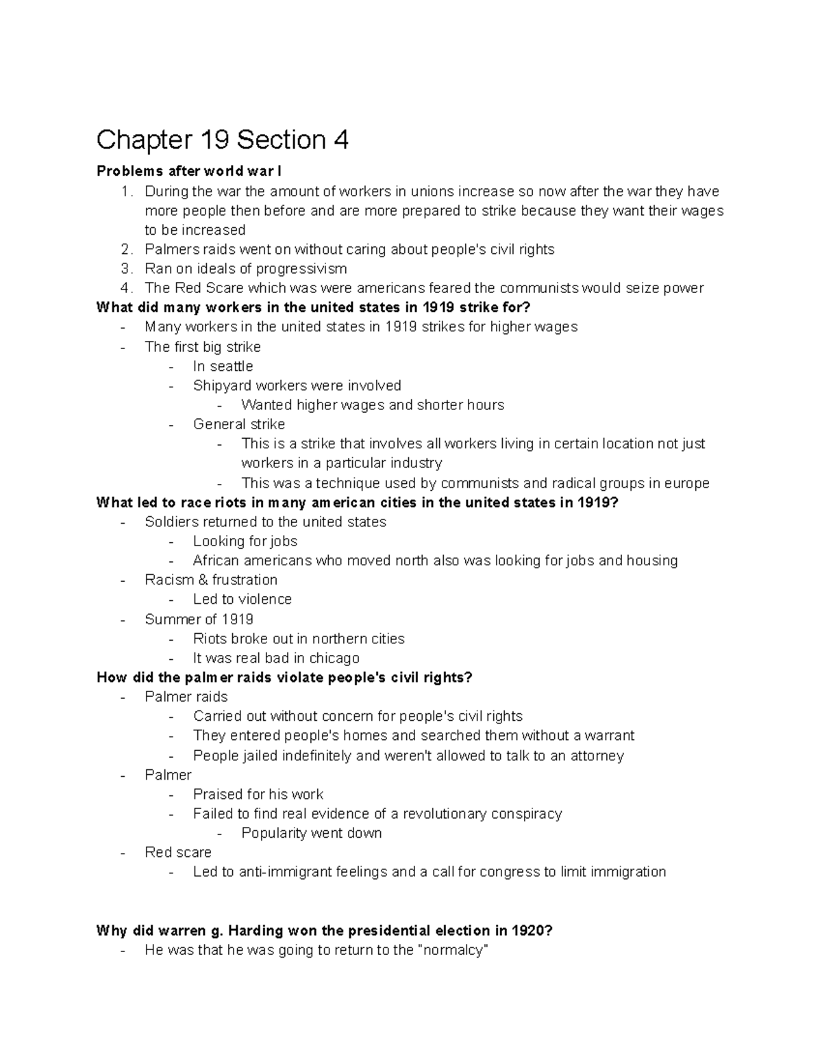 Chapter 19 section 4 - Summary of the history of america - Chapter 19 ...