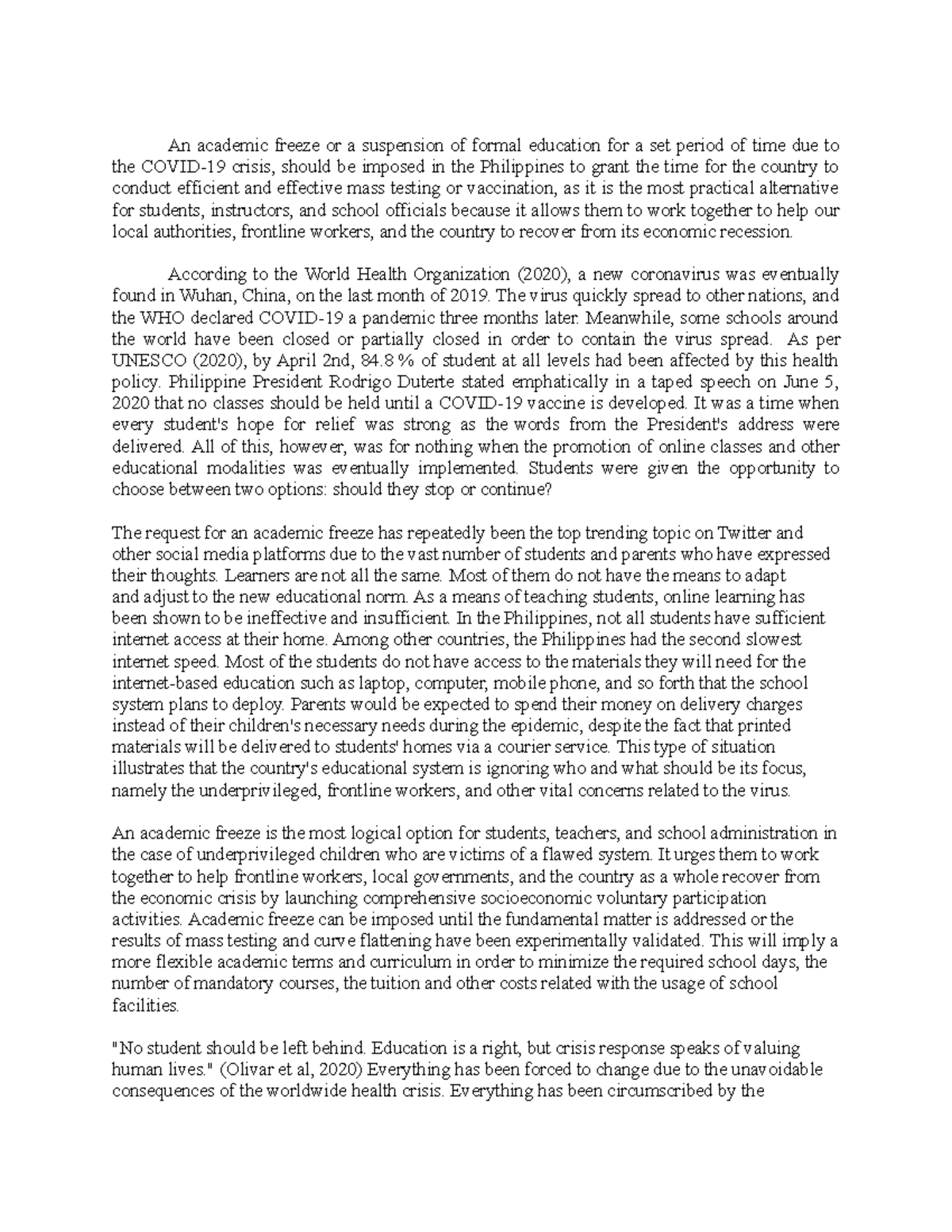 Academic Freeze - An academic freeze or a suspension of formal ...