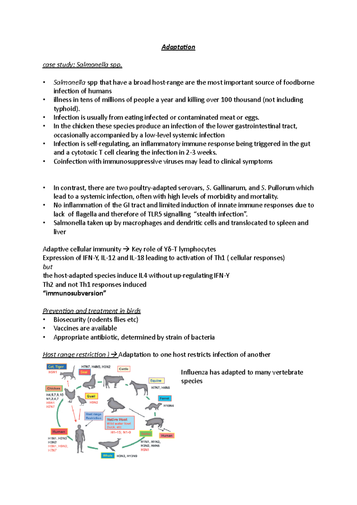 Adaptation - simon - Adaptation case study: Salmonella spp. Salmonella ...