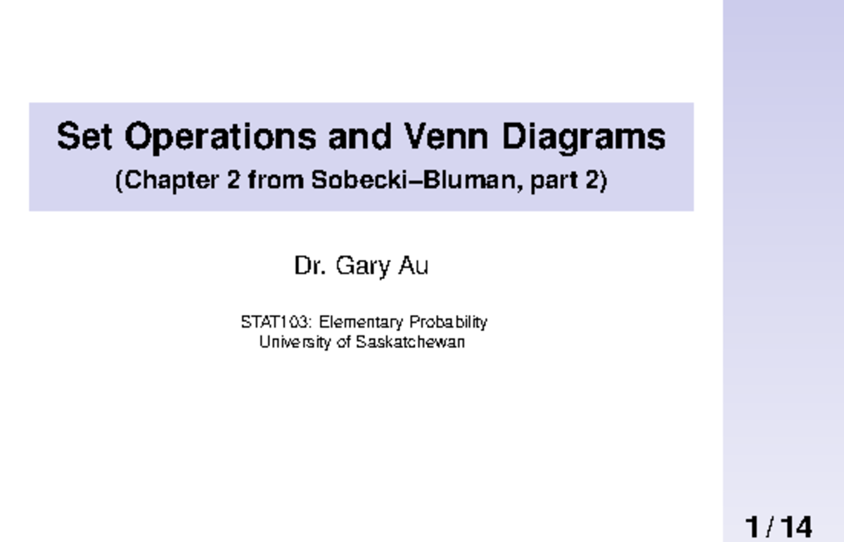 2. Set Operations and Venn Diagrams - Set Operations and Venn Diagrams ...