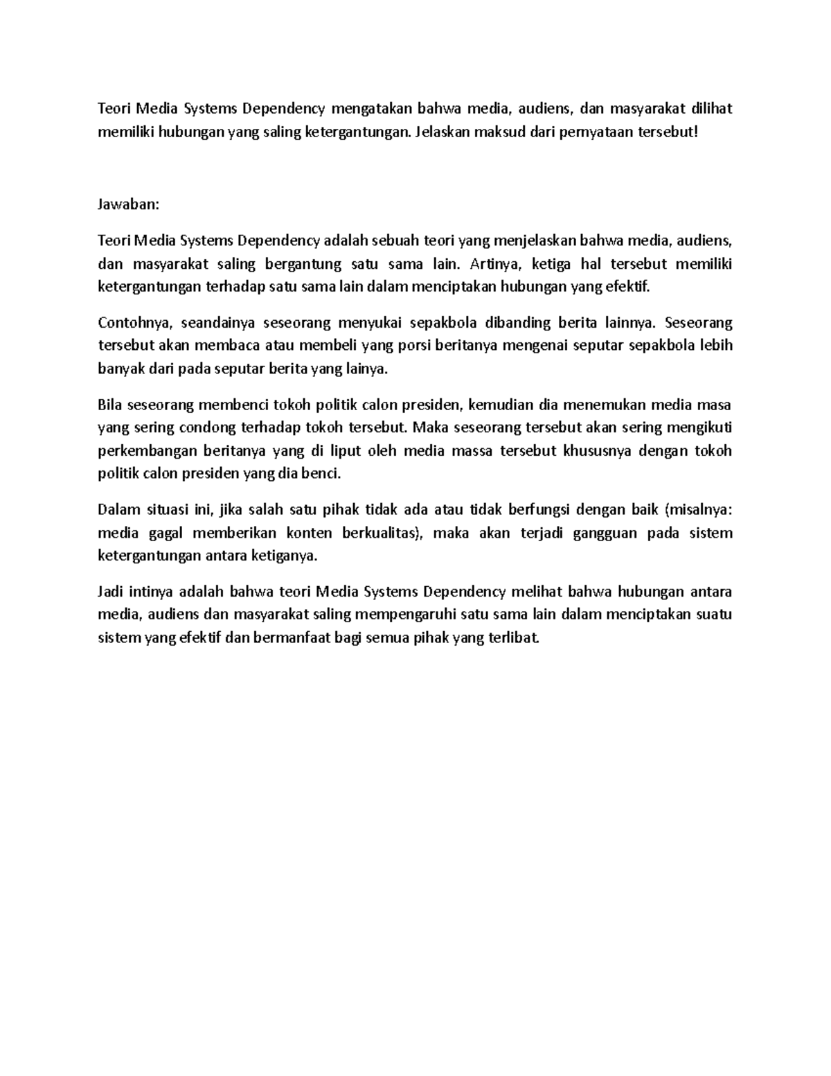 Teori Media Sys-WPS Office - Teori Media Systems Dependency mengatakan ...