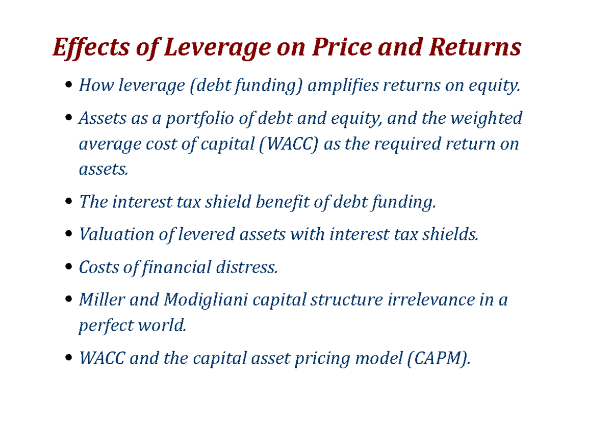 5 effects of leverage on prices and returns - Effects of Leverage on ...