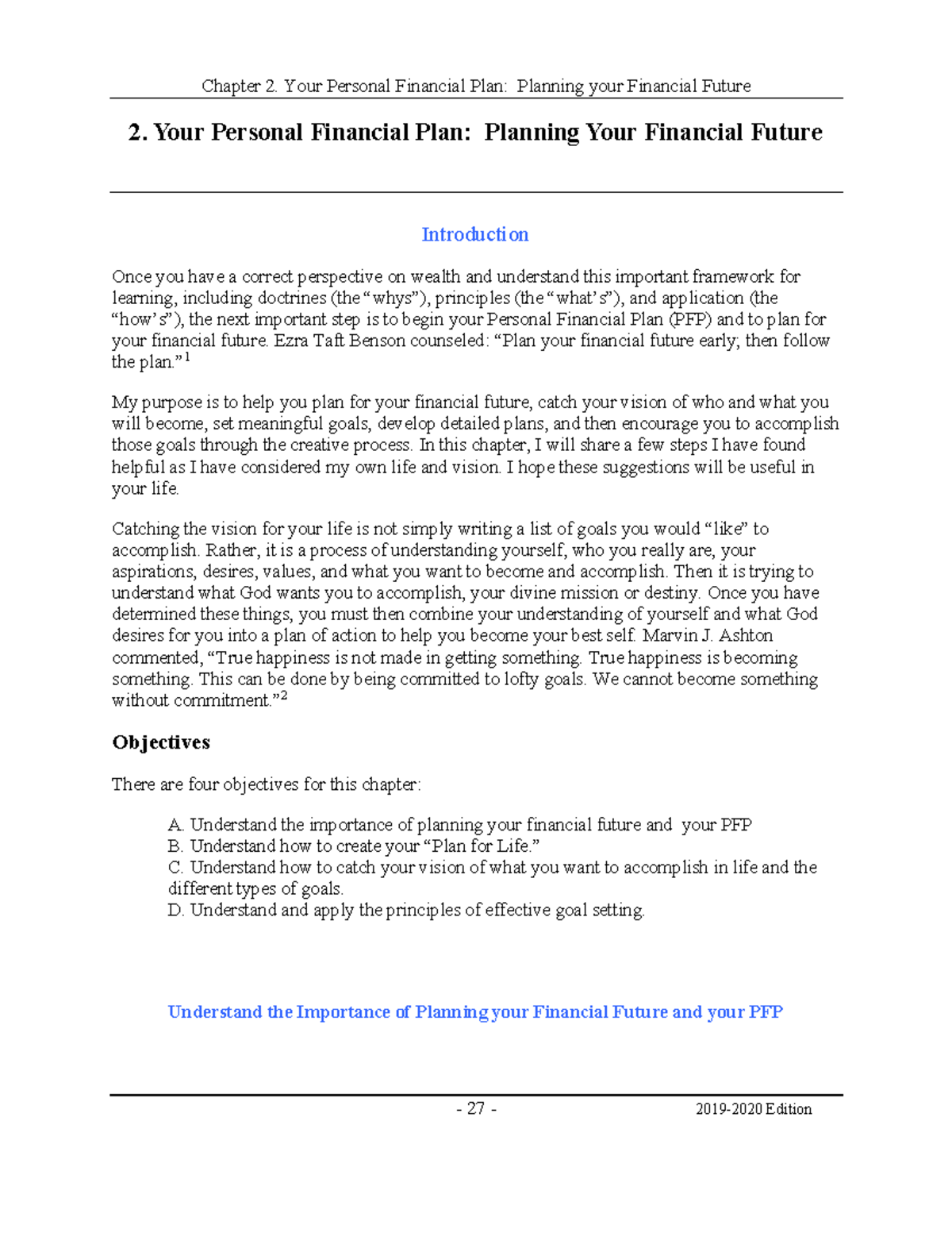 02-pfp -.... - 2. Your Personal Financial Plan: Planning Your Financial ...