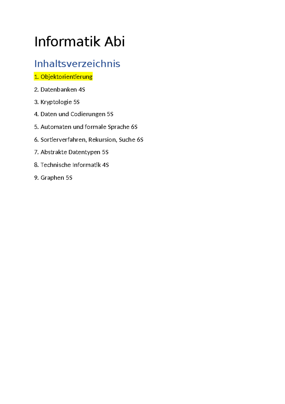 Informatik Abi - Informatik Abi Inhaltsverzeichnis 1 ...