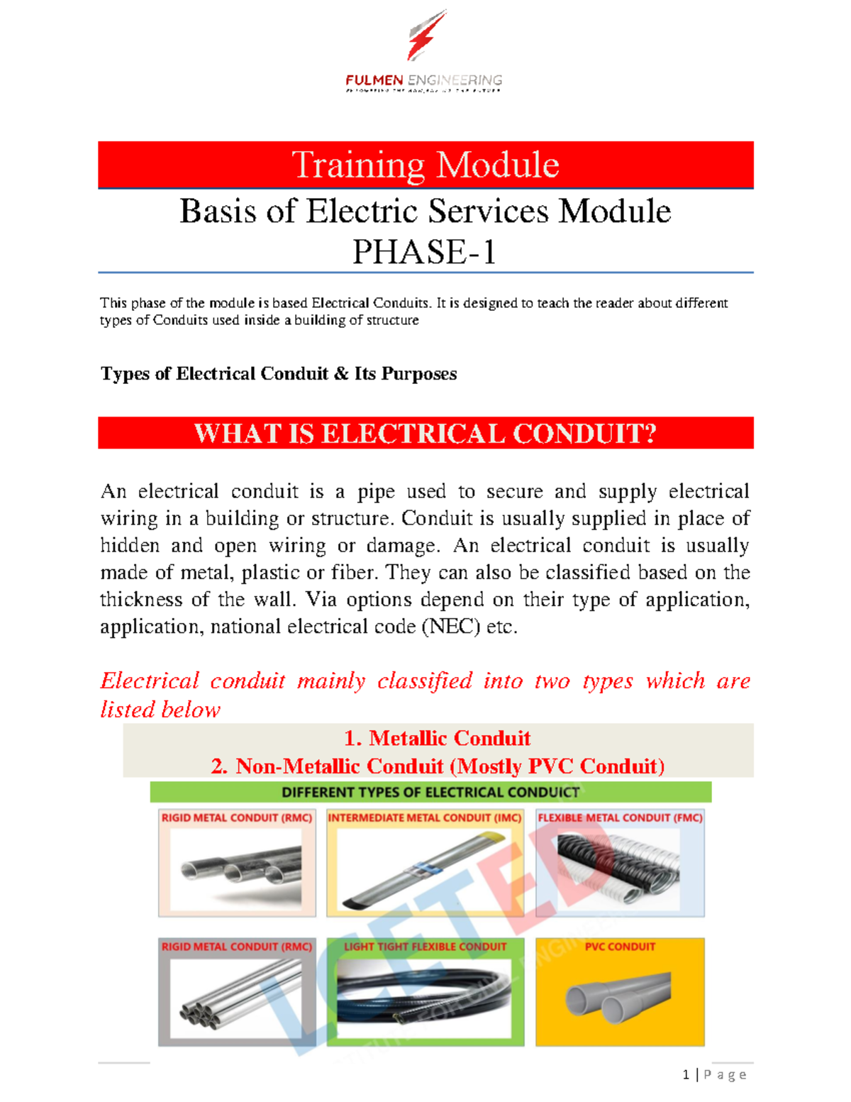 Basics of electrial services module - Training Module Basis of Electric ...