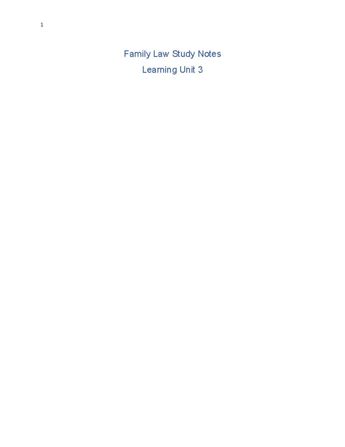 LU3 - study notes - Family Law Study Notes Learning Unit 3 LO1: Reflect ...
