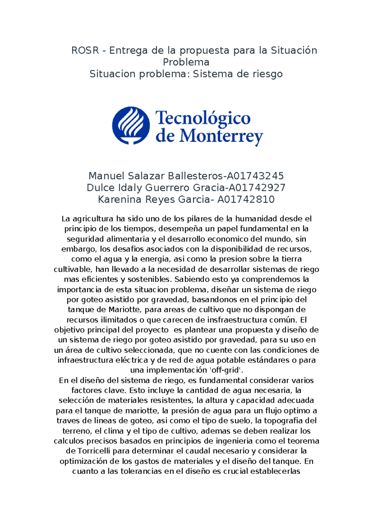 ROSR - Entrega de la propuesta para la Situación Problema - ROSR ...