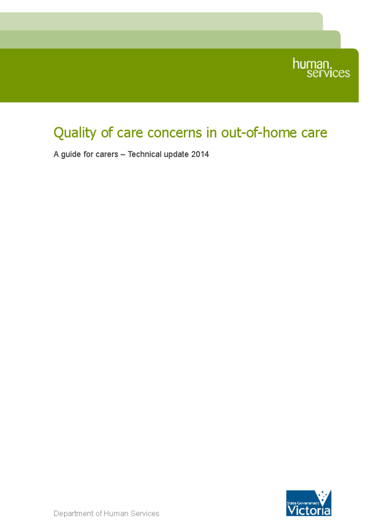 Quality of care concerns in out of home care a guide for carers tech ...