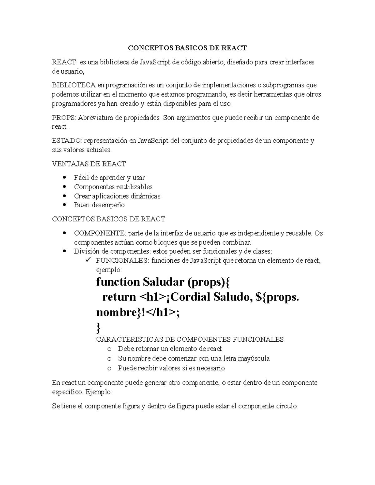 Conceptos Basicos DE React - CONCEPTOS BASICOS DE REACT REACT: es una ...