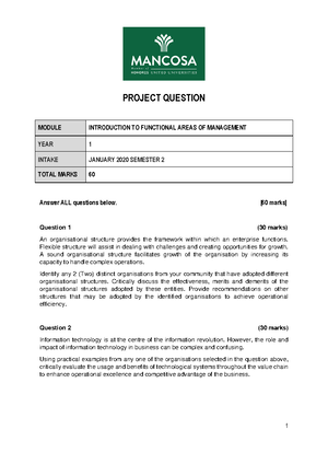 Introduction to Business Management ( Module Guide) - INTRODUCTION TO ...