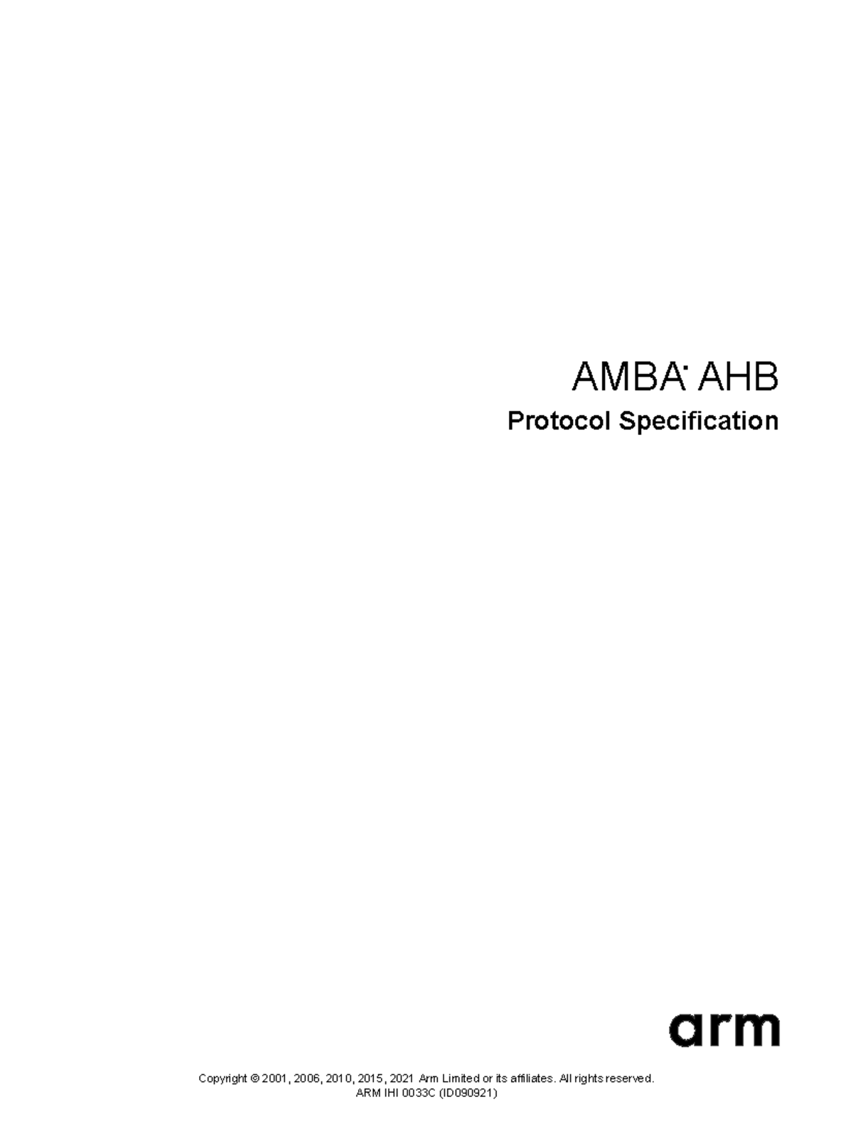 amba ahb protocol spec - Copyright © 2001, 2006, 2010, 2015, 2021 Arm ...
