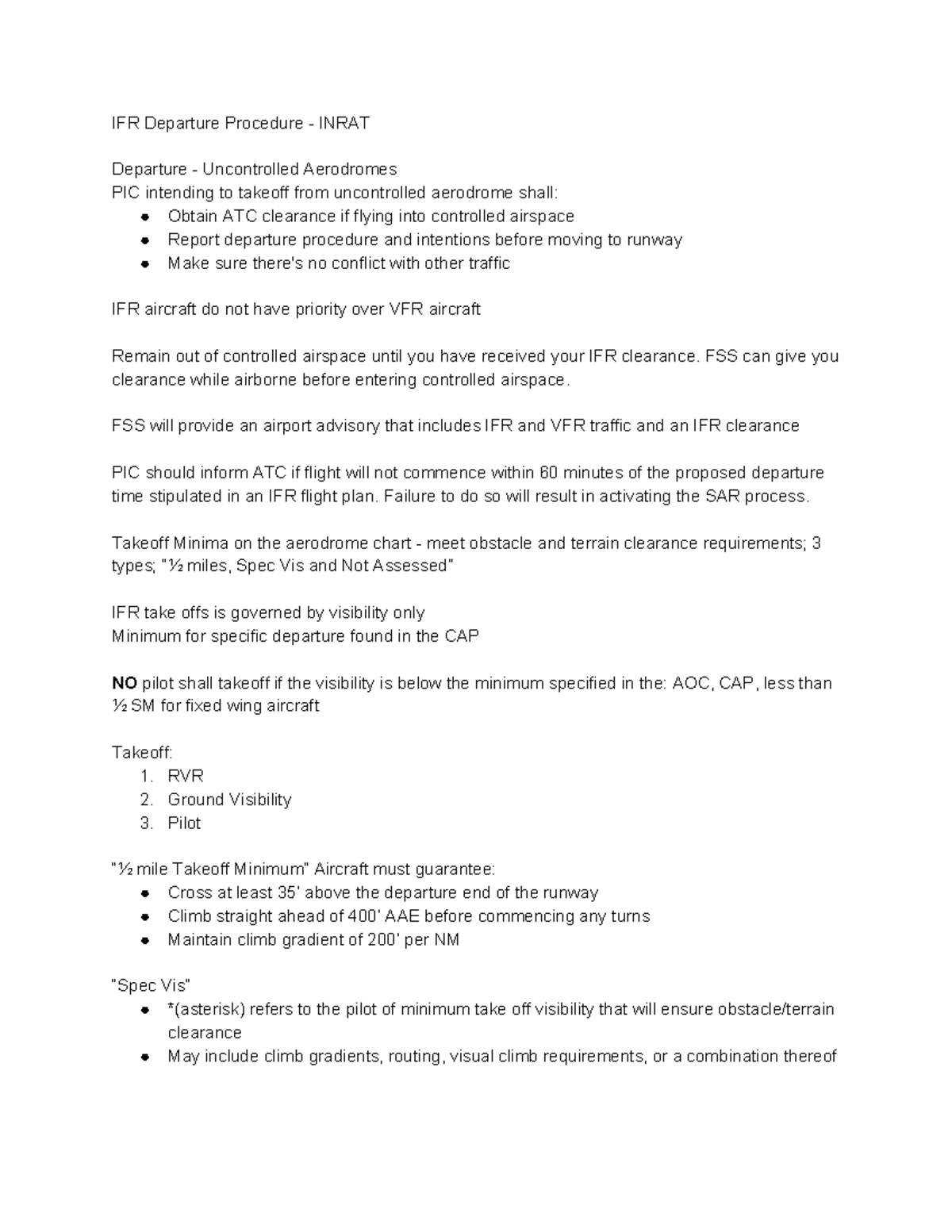 IFR Departure Procedure - Inrat - IFR Departure Procedure - INRAT ...