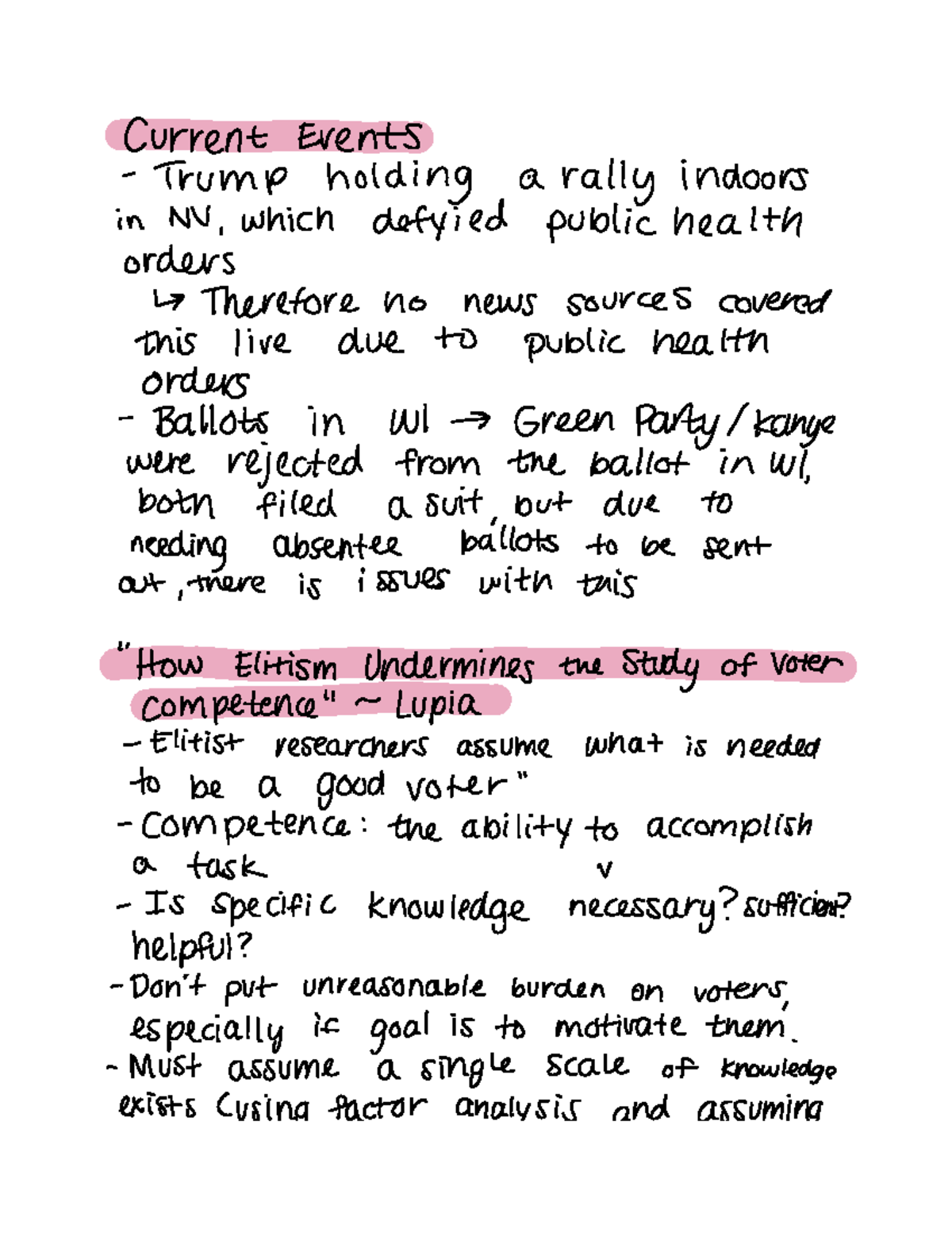 PS305 Lecture 9/14/20 - Professor Barry Burden - ####### Current Events ...