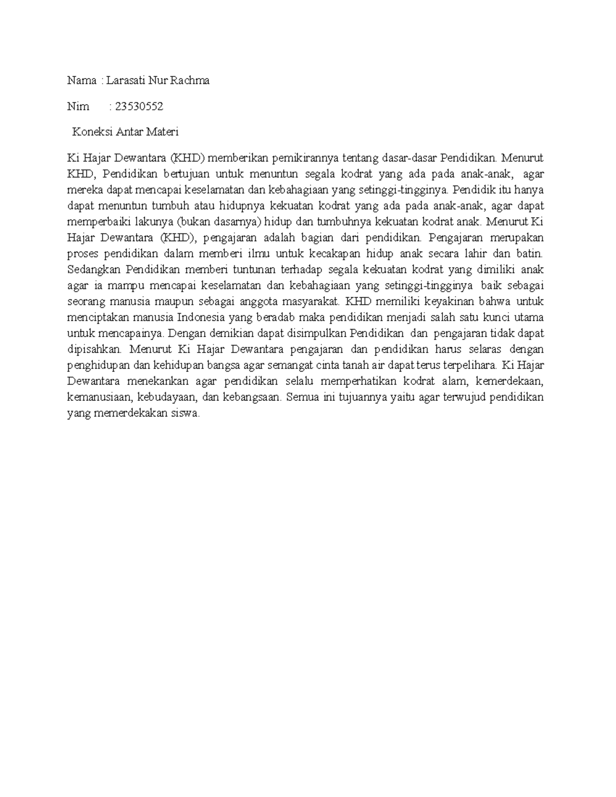 Koneksi antar materi FPI Topik 2 - Nama : Larasati Nur Rachma Nim ...