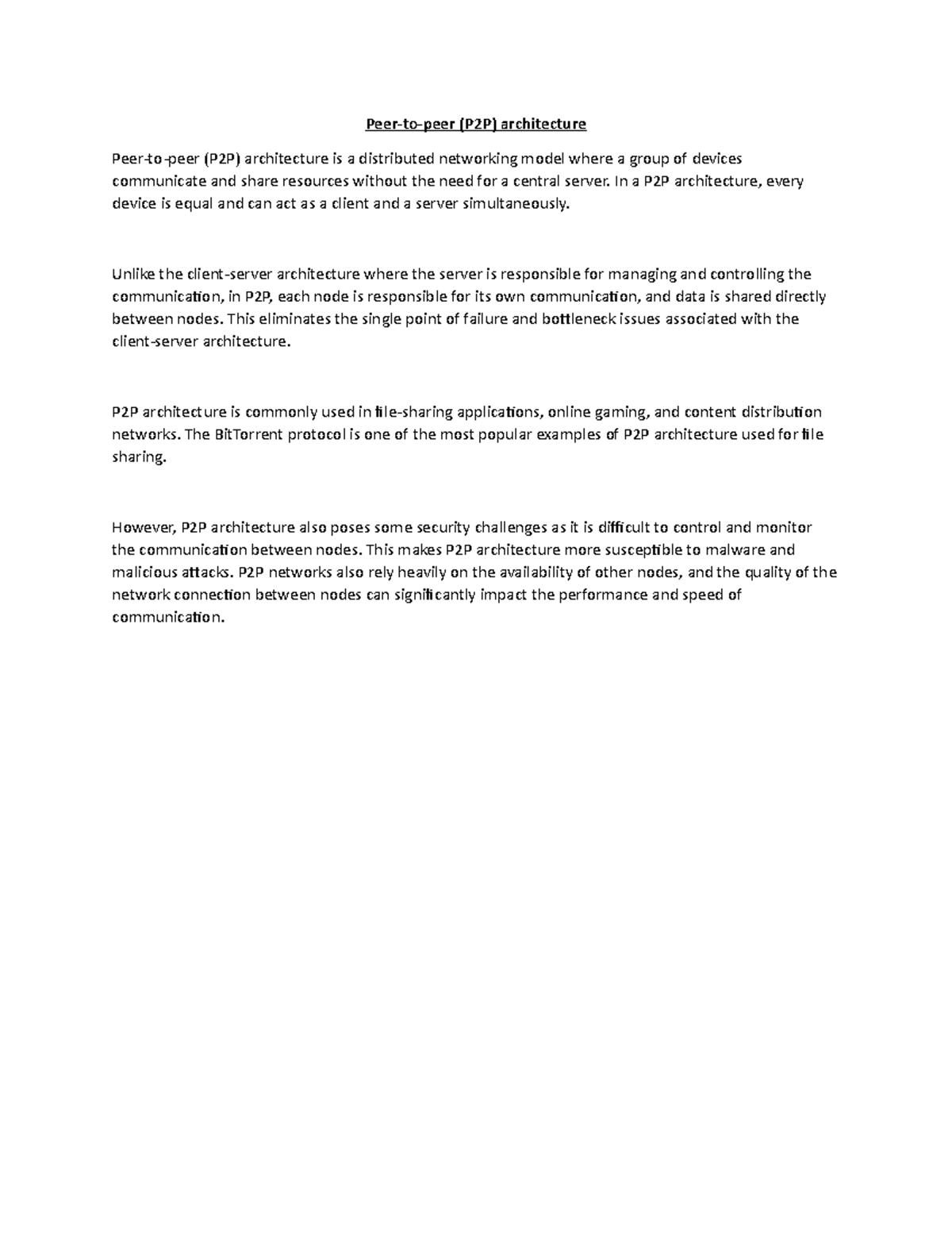 Peer To Peer P2p Architecture Peer To Peer P2p Architecture Peer To Peer P2p