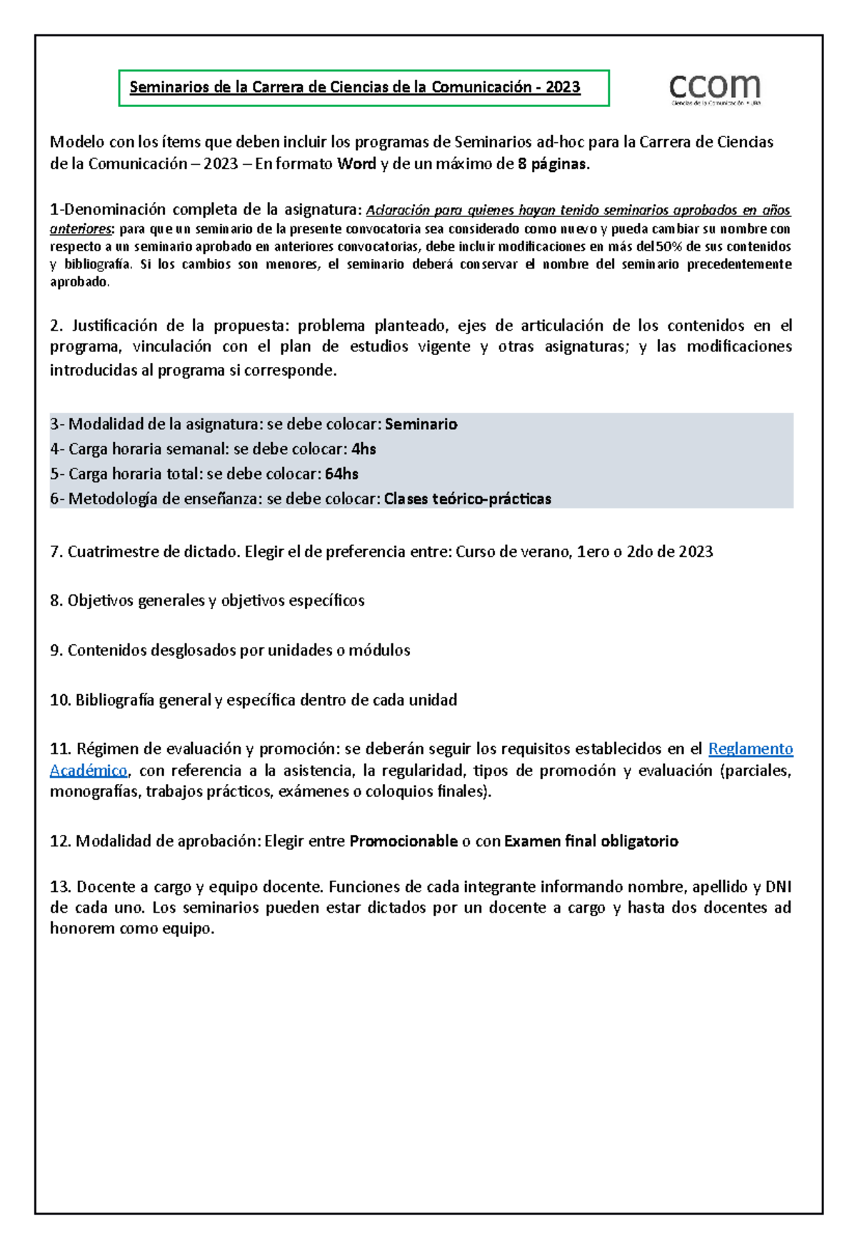 Modelo Programa Seminario 2023 - Modelo con los ítems que deben incluir ...