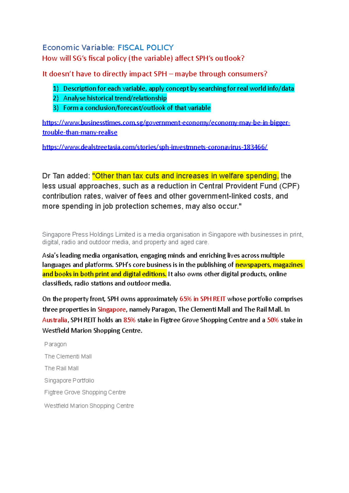 OLD Economic Variable - Notes - Economic Variable: FISCAL POLICY How ...