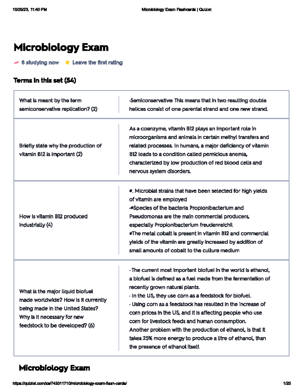 Quizlet - great - MCBH2614 - Studocu