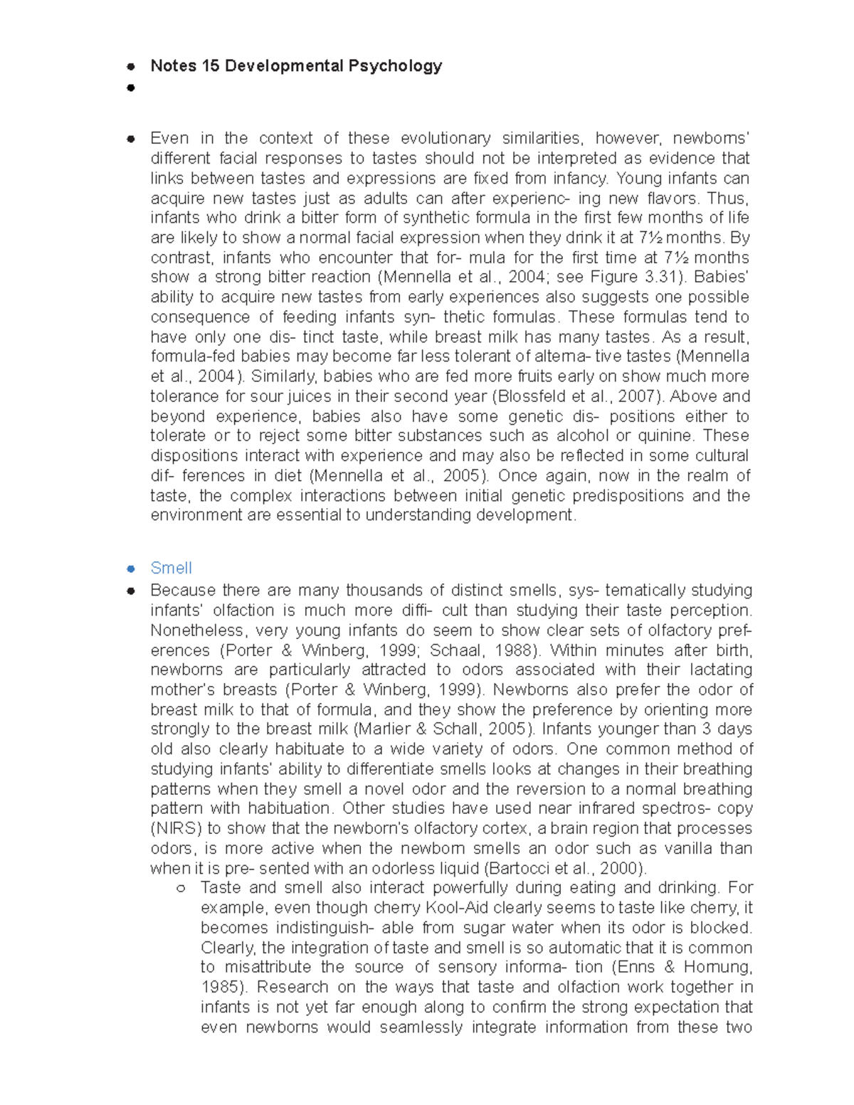 Notes 15 Developmental Psychology - Notes 15 Developmental Psychology ...