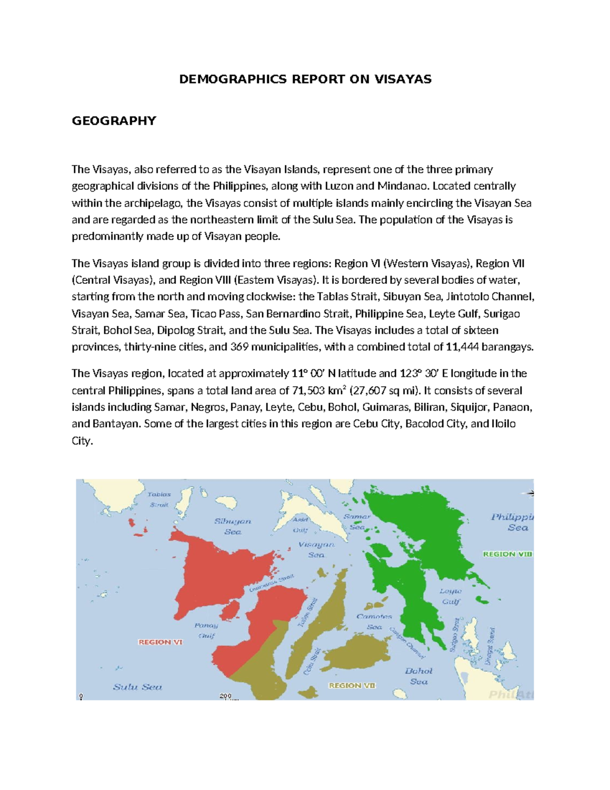 sample power plant - DEMOGRAPHICS REPORT ON VISAYAS GEOGRAPHY The ...