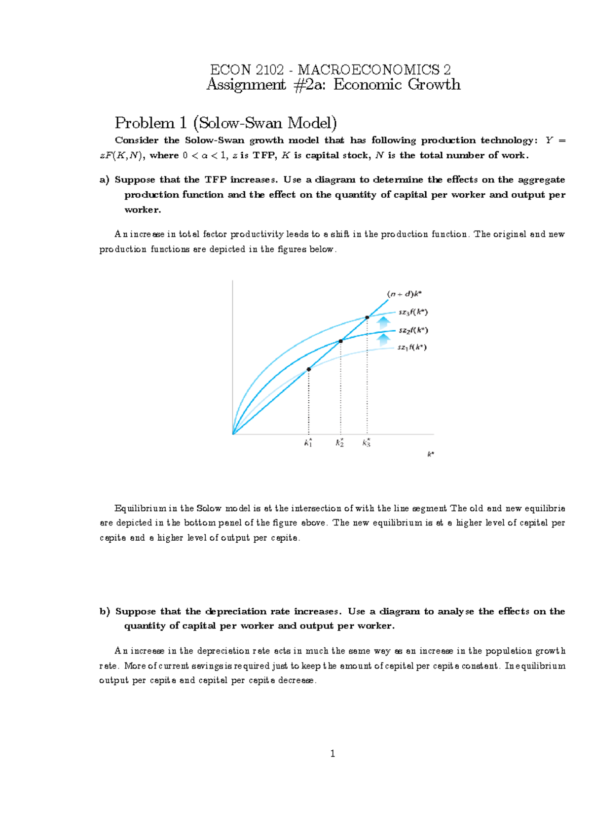 Tutorial 2-sol - ECON 2102 - MACROECONOMICS 2 Assignment #2a: Economic ...